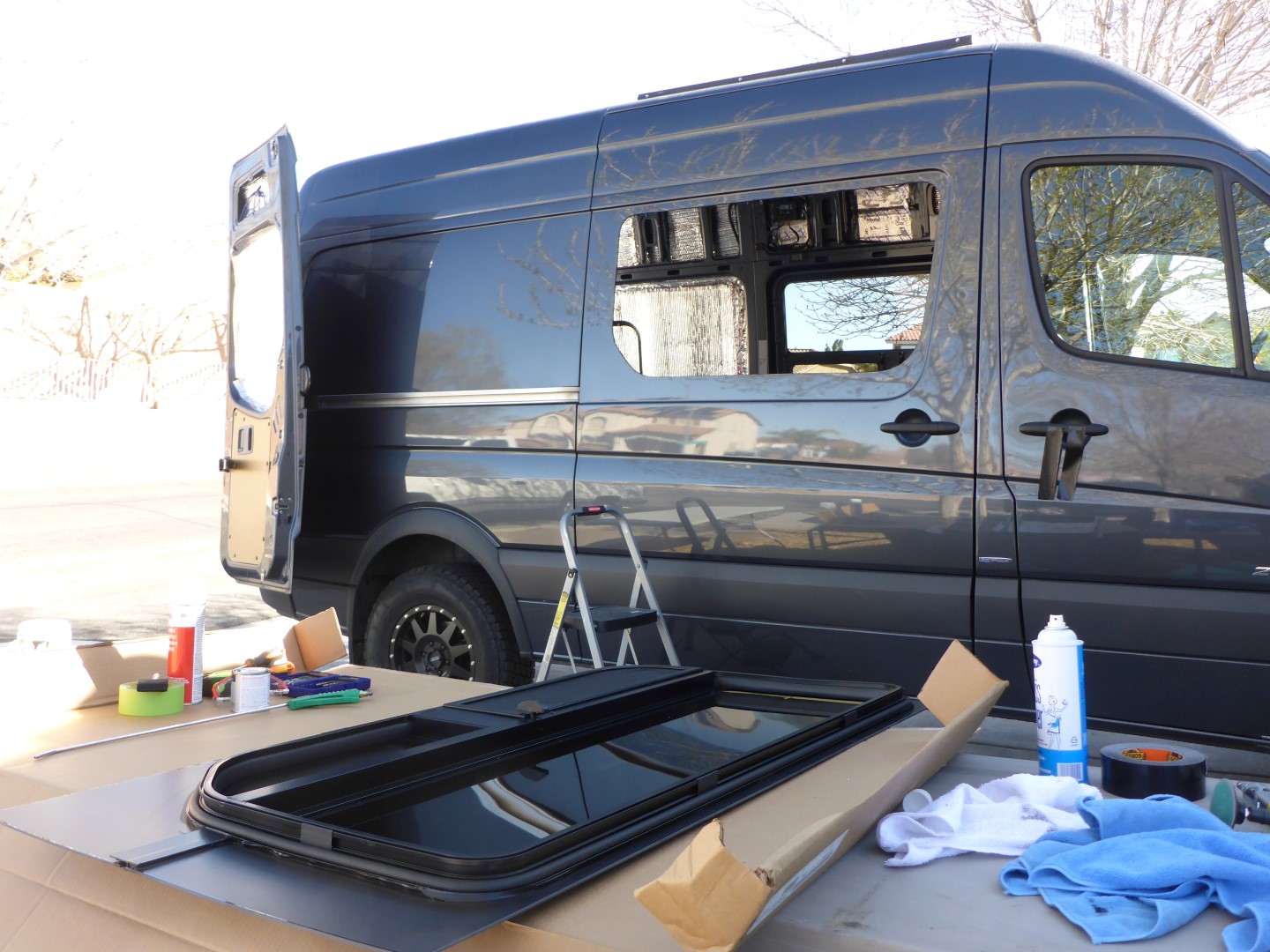 Installing CR Laurence Windows in Our Sprinter Van