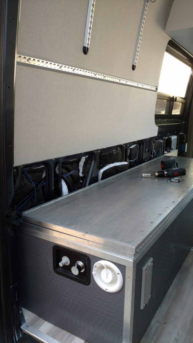 Adding Upholstered Wall Panels in our Sprinter Van