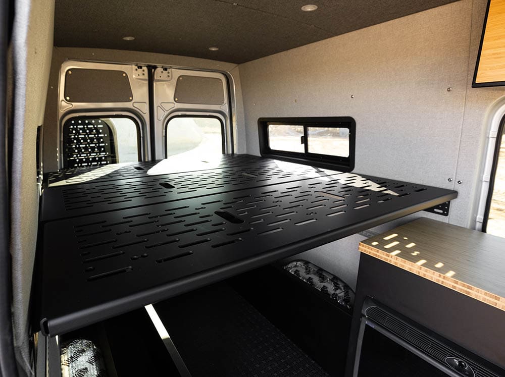 Sprinter Van DIY 3 Panel Platform Bed on L Track | Live Like Pete